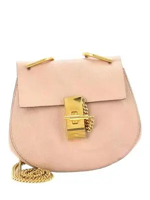 Chloé Drew Leather Mini Crossbody Bag Neutrals