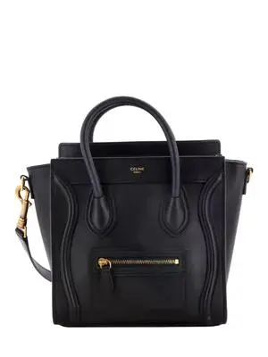 Celine Luggage Nano Crossbody Bag Smooth Leather - Black