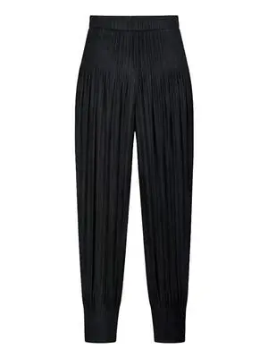 Issey Miyake Pleated Tapered Trousers - Black