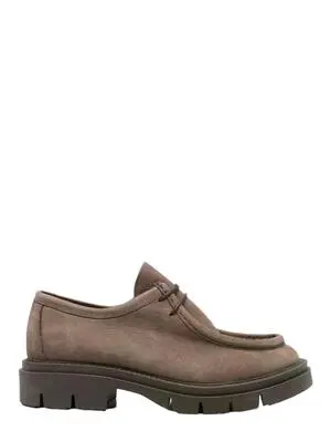 SERGIO MORETTI FIRENZE Lace-up Ridged-sole Loafers - Brown