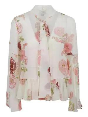 Giambattista Valli Floral-print Silk Blouse - White