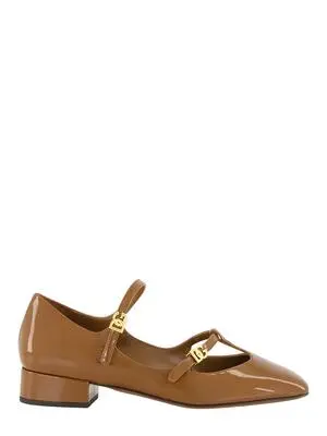 Dolce & Gabbana Patent Leather Mary Jane Pumps - Brown