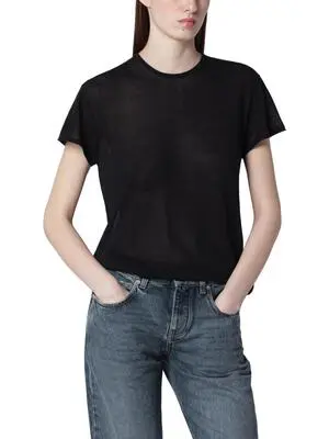 TOTEME Silk Crêpe T-shirt - Black