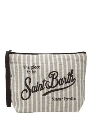 MC2 SAINT BARTH Striped Aline Pouch Beige