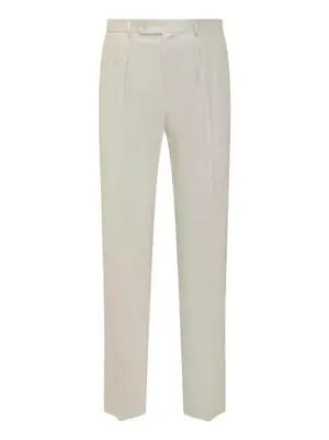 GABRIELE PASINI Pleated Pressed-crease Trousers - Neutrals