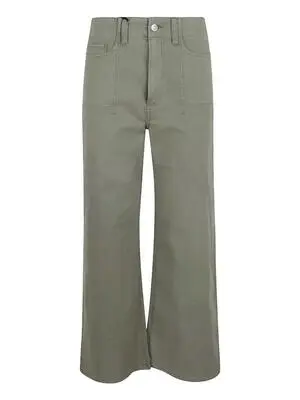 Paige Patch-pocket Trousers - Green