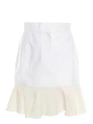 VICTORIA BECKHAM Cotton Ruffle-Hem Mini Skirt