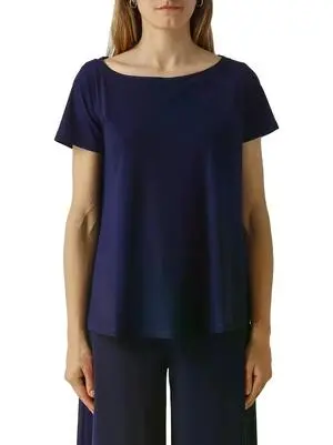 Malìparmi Boat-neck A-line T-shirt - Blue