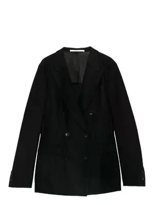 Tagliatore Textured Double-breasted Blazer - Black