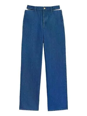 JIL SANDER Cut-out Straight Leg Jeans - Blue