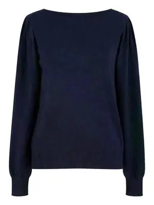 TWINSET Cut-out Gathered-shoulder Sweater - Blue