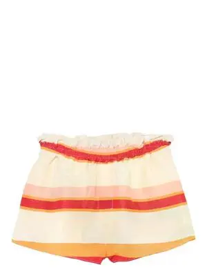 Raquel Diniz Striped Paperbag-waist Shorts - Neutrals