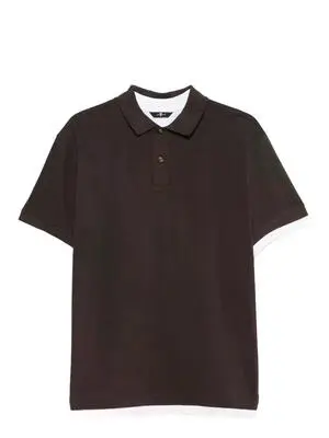 7 For All Mankind Layered-effect Polo Shirt - Brown