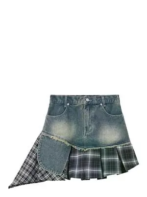Izzue Asymmetric Denim Skirt - Blue