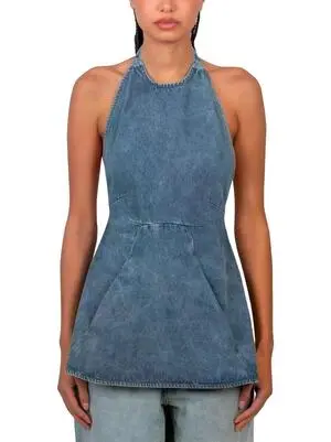 Gimaguas Lily Halter-neck Top - Blue