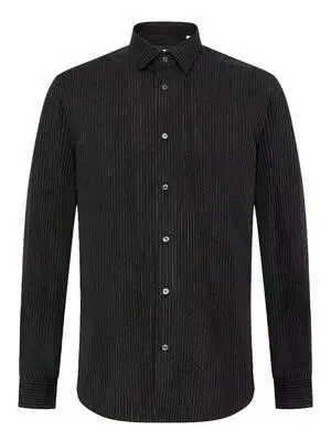 LOW BRAND Pinstriped Long-sleeve Shirt - Black