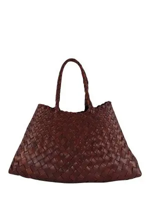 Dragon Diffusion Santa Croce Small Handwoven Leather Tote - Brown
