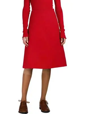 MARK-OFF Brooklyn Ribbed-knit Midi Skirt - Red