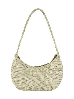 Dragon Diffusion Nova Luna Pearl Woven Leather Bag Cream