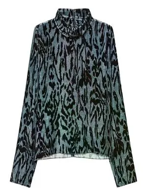 FORTE_FORTE Moiré Blouse - Blue