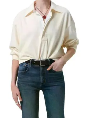 Citizens Of Humanity Aris Long-sleeve Polo Top - Neutrals