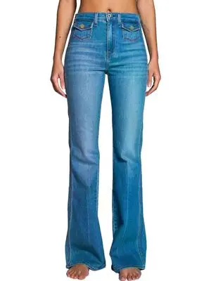 ASKK NY 70's Flap-pocket Flared Jeans - Blue