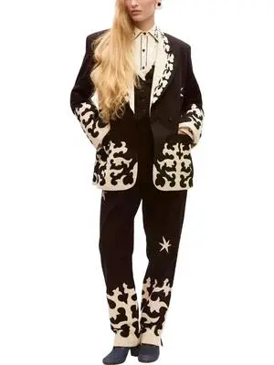 Carolina K Embroidered Star-motif Trousers - Black