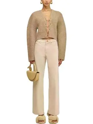 Cult Gaia Mayalu Cropped Cardigan - Neutrals