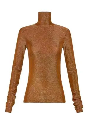 FORTE_FORTE Lurex T-shirt - Brown