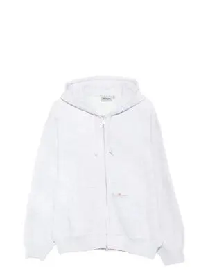 Carhartt Work In Progress Logo-embroidered Zip-up Hoodie - Grey