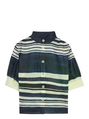 Veronica Beard Hollandale Short-sleeve Shirt - Blue