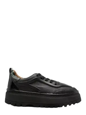SERGIO MORETTI FIRENZE Pebbled Platform Sneakers - Black