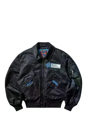 GR10K X Alpha Industries Cwu-45 Logo-patch Bomber Jacket - Blue