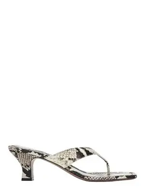 Paris Texas Portofino Snakeskin-effect Sandals - Neutrals