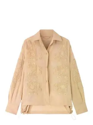 Ermanno Scervino Floral-embroidered Drawstring Jacket - Neutrals
