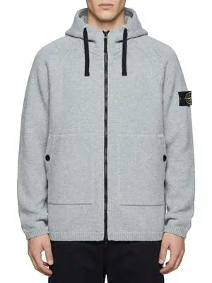 Stone Island Knitted Zip-up Hoodie - Grey