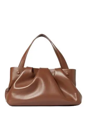 THEMOIRE Ruched Top Handle Bag - Brown