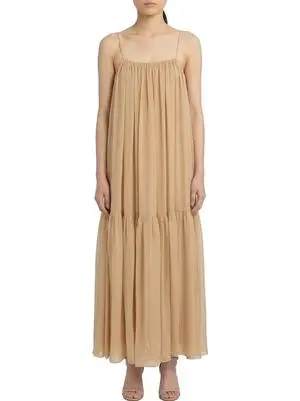 Chloé Tiered Maxi Dress - Biscuit