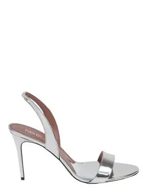Paris Texas Vera Metallic Slingback Sandals - Silver