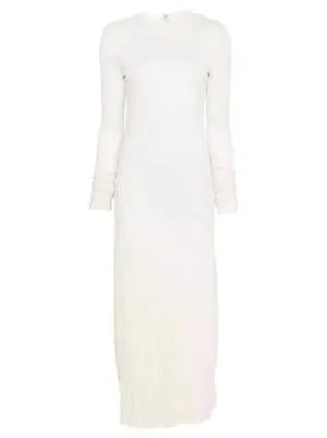 TOTEME Crinkled Long-sleeves Midi Dress - Neutrals