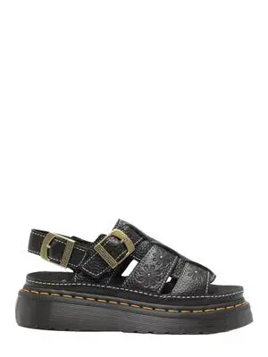 Dr. Martens Wrenlie Floral-embossed Platform Sandals - Black