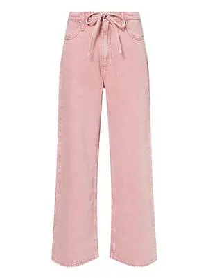 Rag & Bone Phoebe Wide-leg Drawstring Denim Jeans - Raspberry Stone