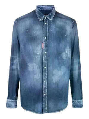 Dsquared2 Distressed Effect Denim Shirt - Blue