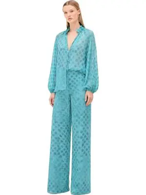 Alexis Printed Wide-leg Pant - Amalfi Dot