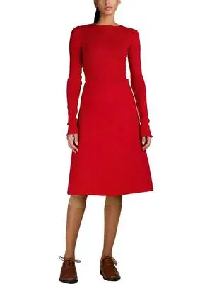MARK-OFF Ribbed-knit Top - Red