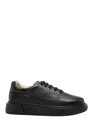 SERGIO MORETTI FIRENZE Brogue-detail Pebbled Sneakers - Black