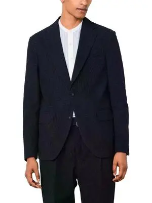 Officine Générale Pinstripe Seersucker Jacket - Blue