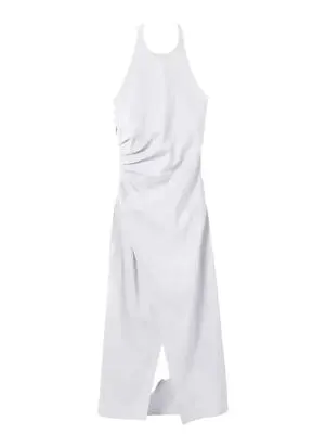 A.L.C. Sylvie Gathered Halter-neck Midi Dress - White