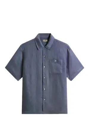 Woolrich Garment-dyed Short-sleeved Shirt - Blue