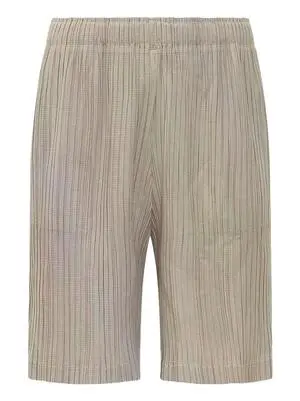GONGDID DESIGN Stripe Crinkled Shorts - Neutrals